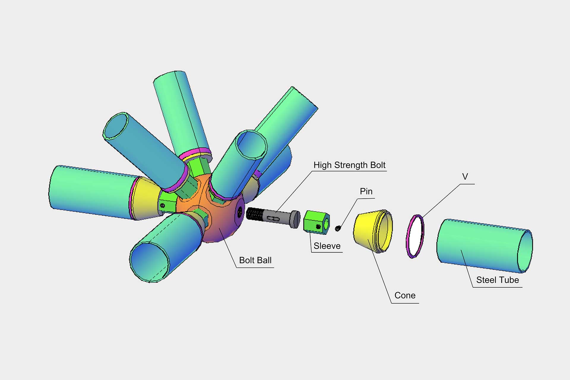Space frame tube design and joint configuration